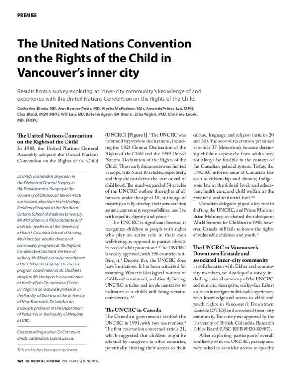 (PDF) The United Nations Convention on the Rights of the Child in ...