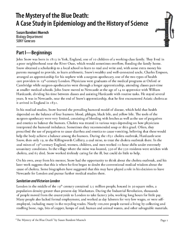 (PDF) The Mystery of the Blue Death: A Case Study in Epidemiology and ...
