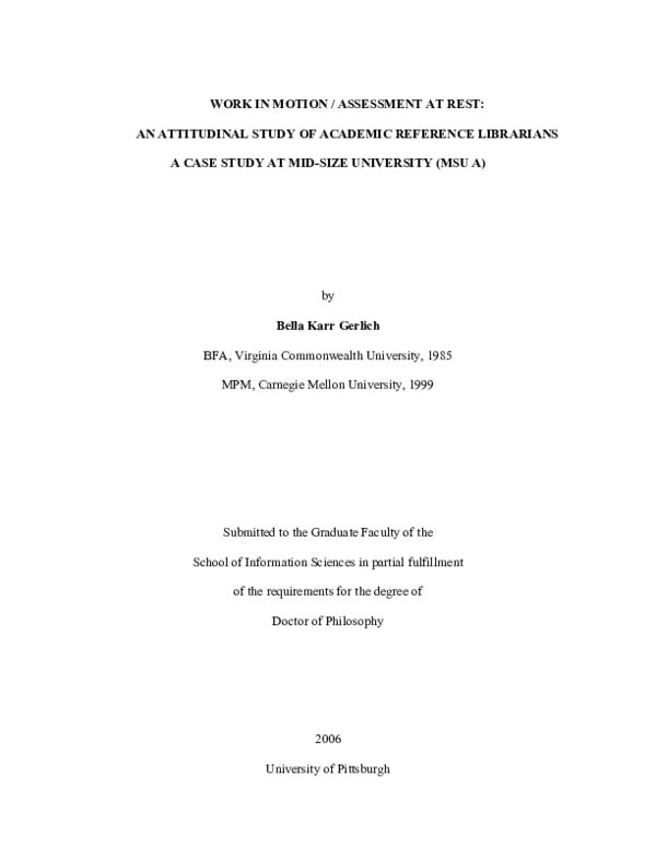 (PDF) Work in Motion / Assessment at Rest: An Attitudinal Study of ...