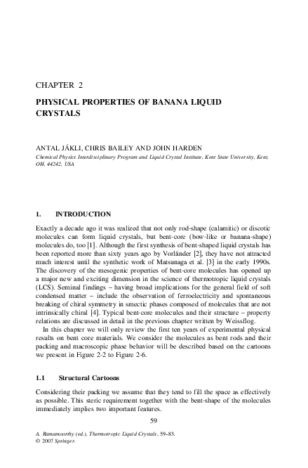 (PDF) Physical Properties of Banana Liquid Crystals