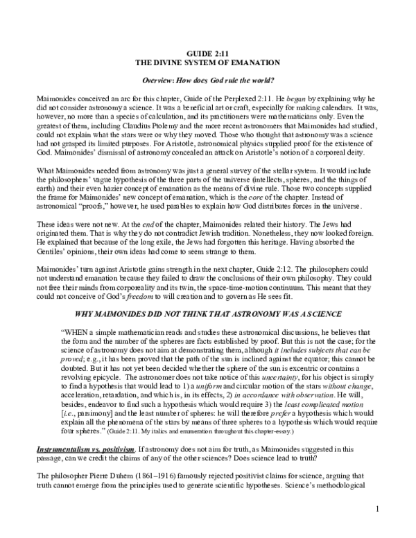 (PDF) Guide 2:11 THE DIVINE SYSTEM OF EMANATION