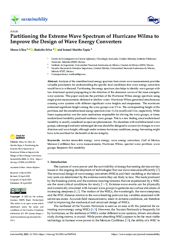 (PDF) Partitioning the Extreme Wave Spectrum of Hurricane Wilma to ...