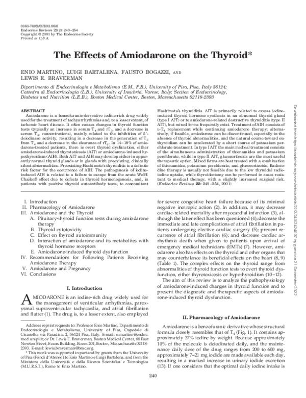 (PDF) The Effects of Amiodarone on the Thyroid*