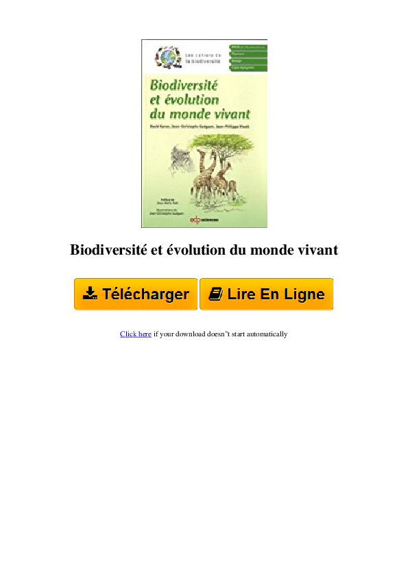(PDF) Biodiversité et évolution du monde vivant