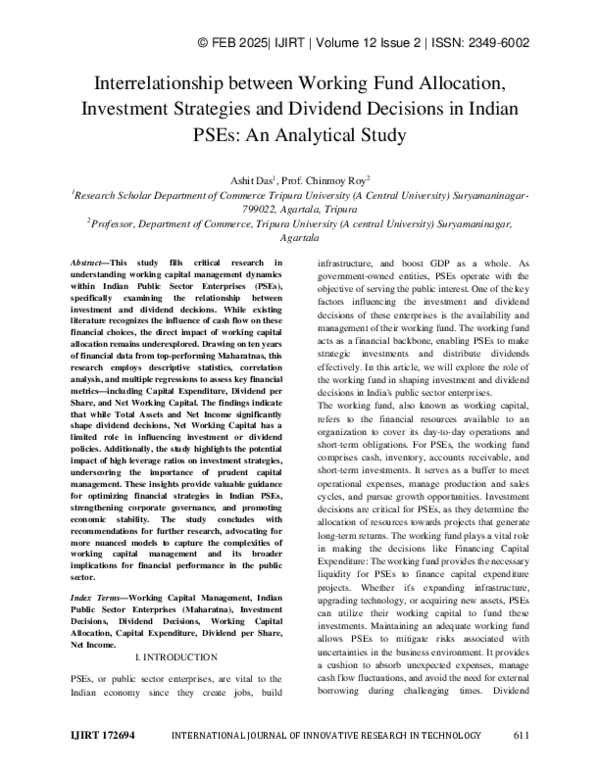 (PDF) Interrelationship between Working Fund Allocation, Investment Strategies and Dividend ...