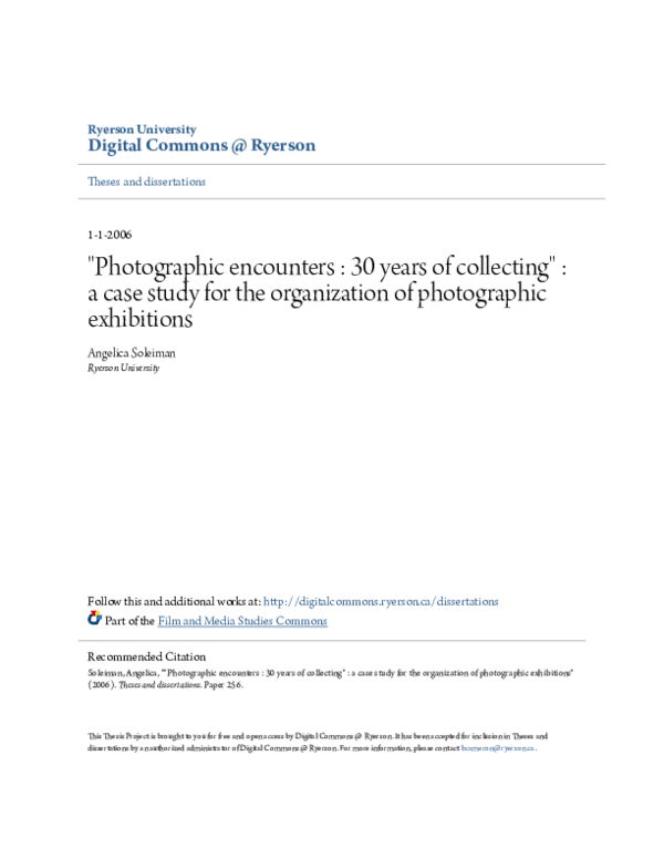 (PDF) Photographic encounters : 30 years of collecting" : a case study ...