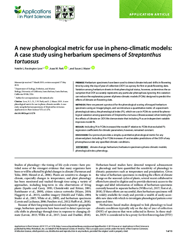 (PDF) A new phenological metric for use in pheno‐climatic models: A ...