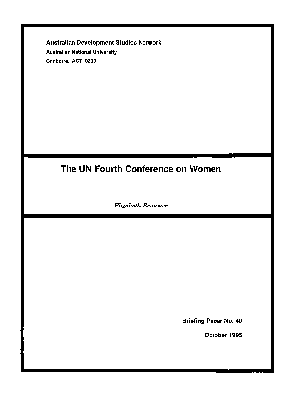 (PDF) The UN Fourth Conference on Women