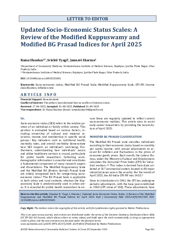(PDF) Updated Socio-Economic Status Scales: A Review of the Modified ...