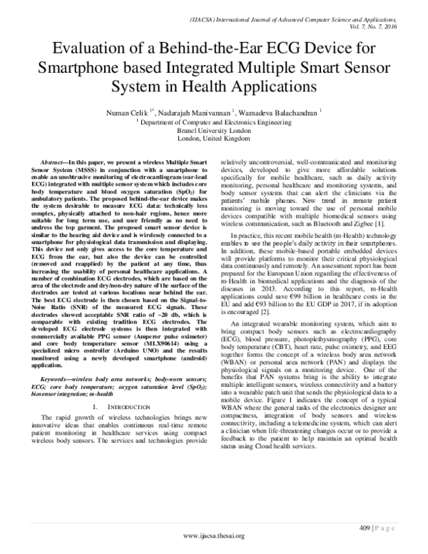 (PDF) Evaluation of a Behind-the-Ear ECG Device for Smartphone Based ...