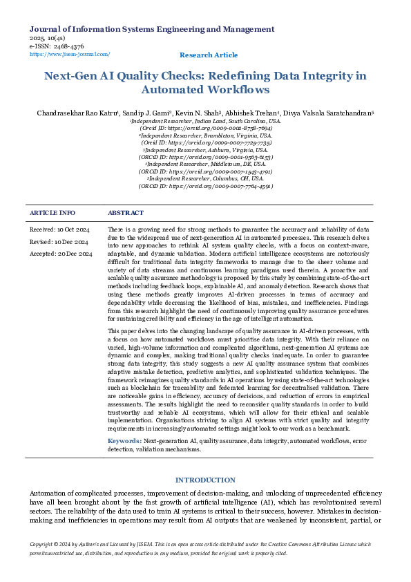 (PDF) Next-Gen AI Quality Checks: Redefining Data Integrity in ...
