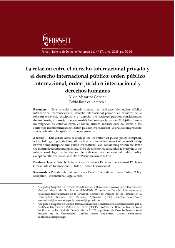 (PDF) La relación entre el derecho internacional privado y el derecho internacional público ...