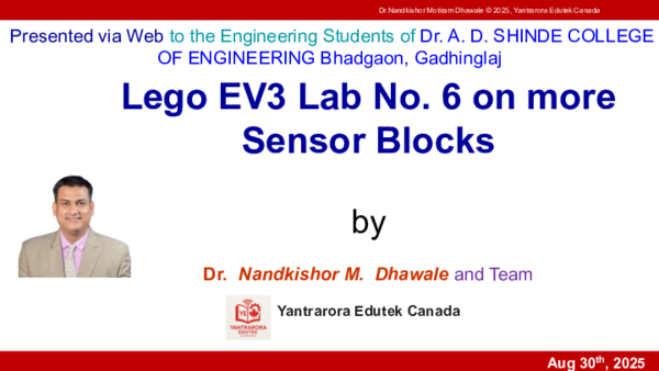 (PDF) Lego EV3 Mindstorms Lab No. 6 on More Sensor Blocks