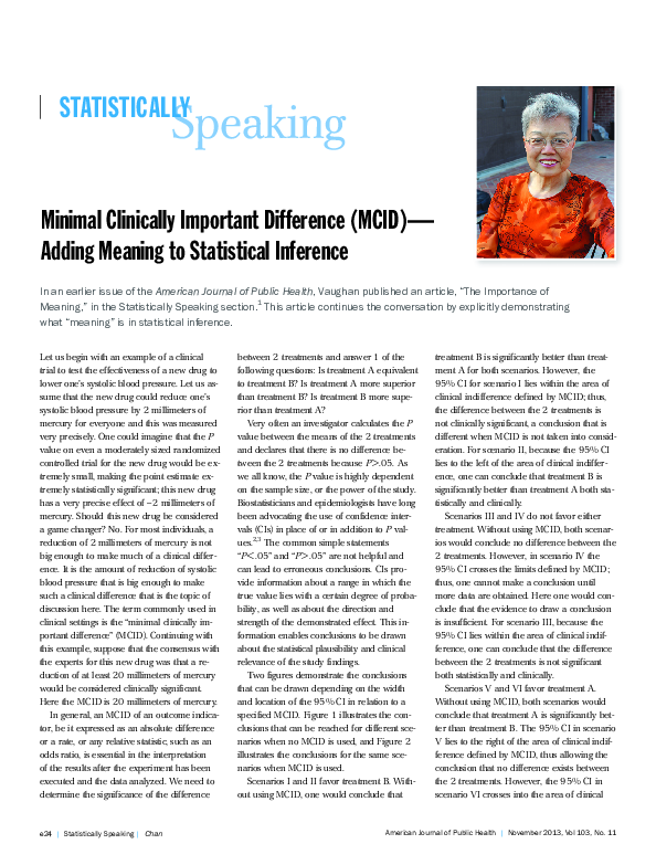(PDF) Minimal Clinically Important Difference (MCID)—Adding Meaning to ...