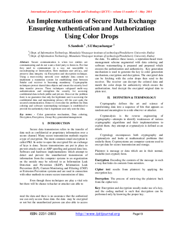 (PDF) An Implementation of Secure Data Exchange Ensuring Authentication ...