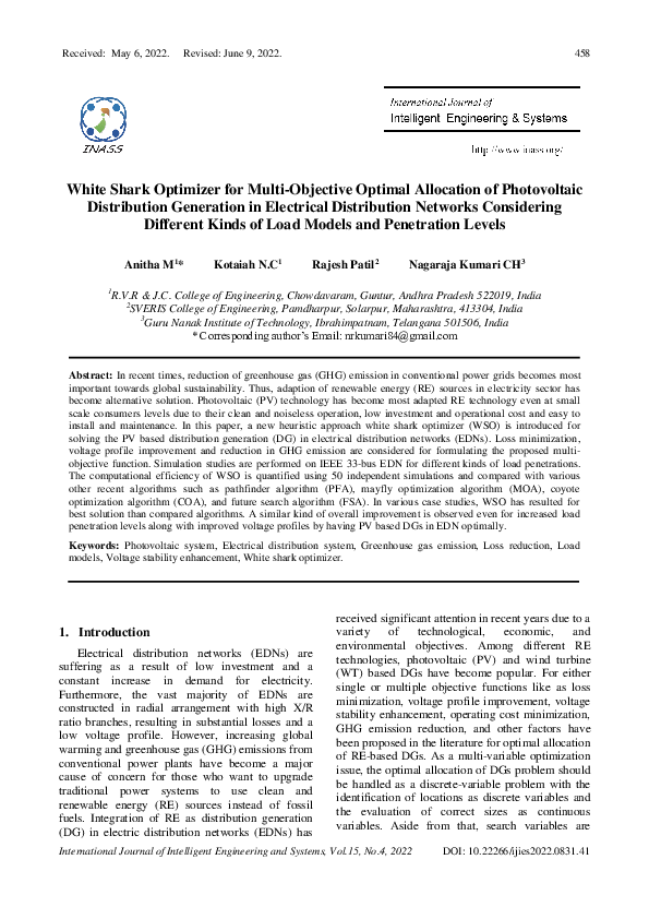 (PDF) White Shark Optimizer for Multi-Objective Optimal Allocation of Photovoltaic Distribution ...