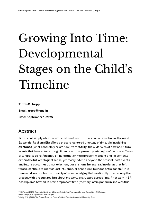 (PDF) Growing Into Time: Developmental Stages on the Child's Timeline