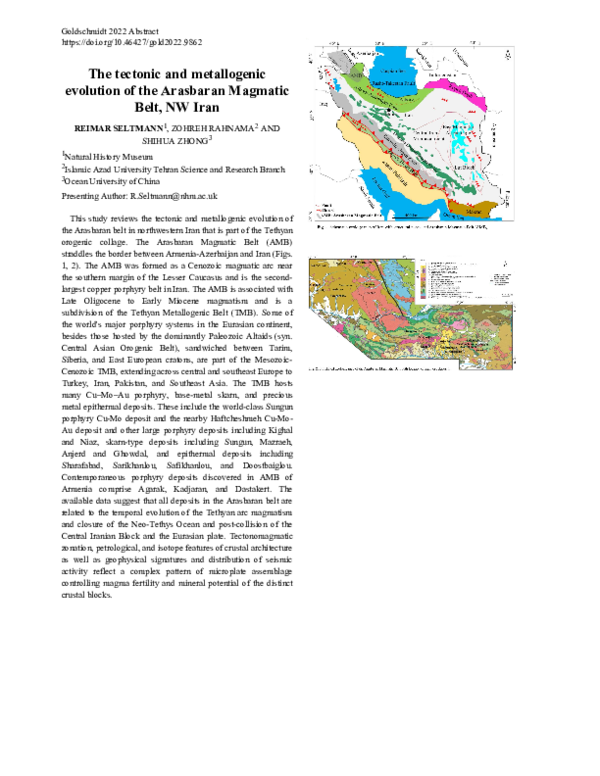 (PDF) The tectonic and metallogenic evolution of the Arasbaran Magmatic ...