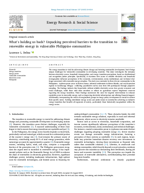 (PDF) What's holding us back? Unpacking perceived barriers to the ...