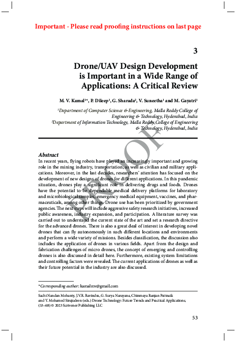 (PDF) Drone/UAV Design Development is Important in a Wide Range of ...