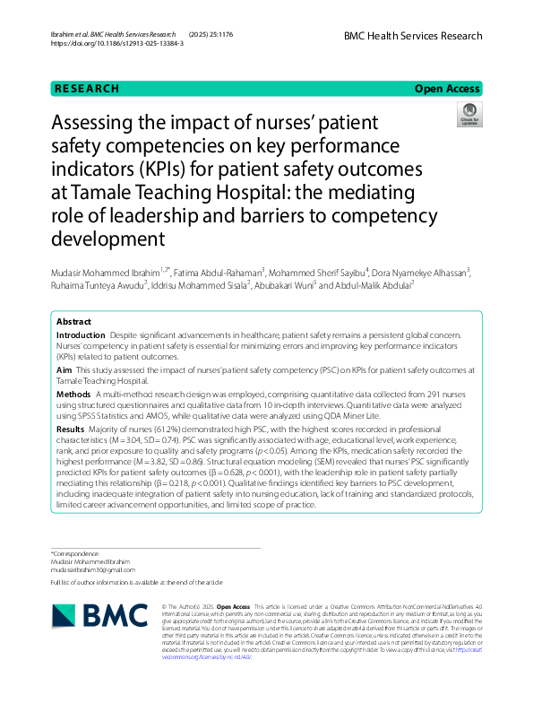 (PDF) Assessing the impact of nurses’ patient safety competencies on ...
