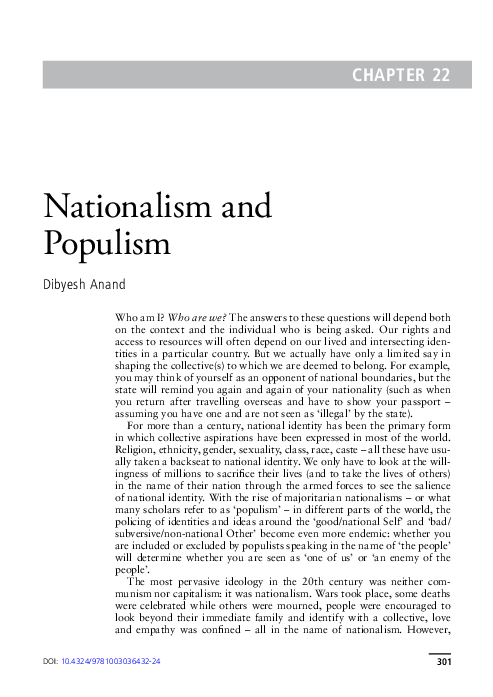 (PDF) Nationalism and Populism