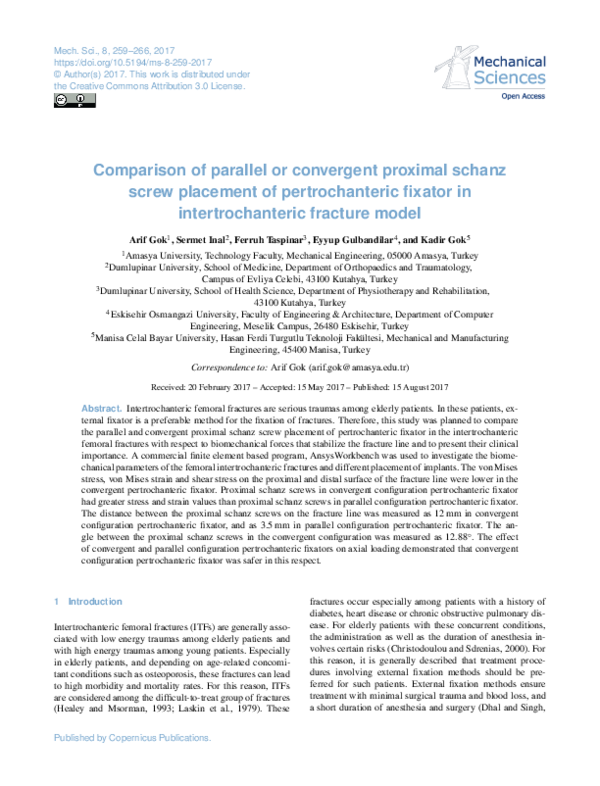 (PDF) Comparison of parallel or convergent proximal schanz screw ...