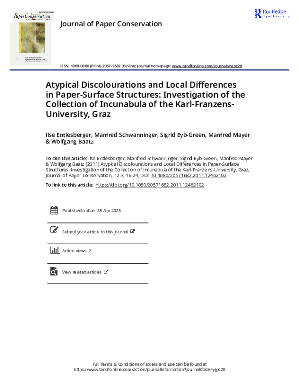 (PDF) Atypical Discolourations and Local Differences in Paper-Surface ...