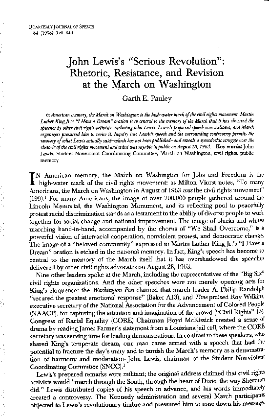 (PDF) John Lewis's “serious revolution”: Rhetoric, resistance, and ...