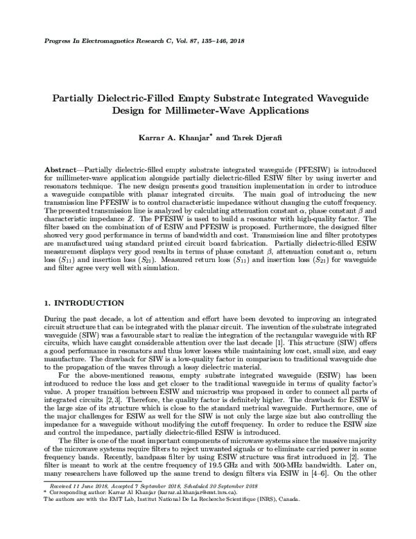 (PDF) Partially Dielectric-Filled Empty Substrate Integrated Waveguide ...