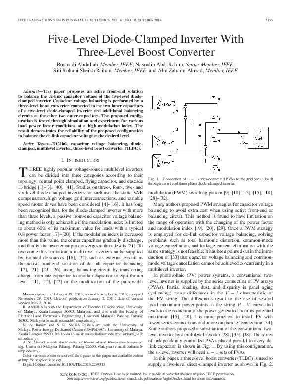 (PDF) Five-Level Diode-Clamped Inverter With Three-Level Boost Converter