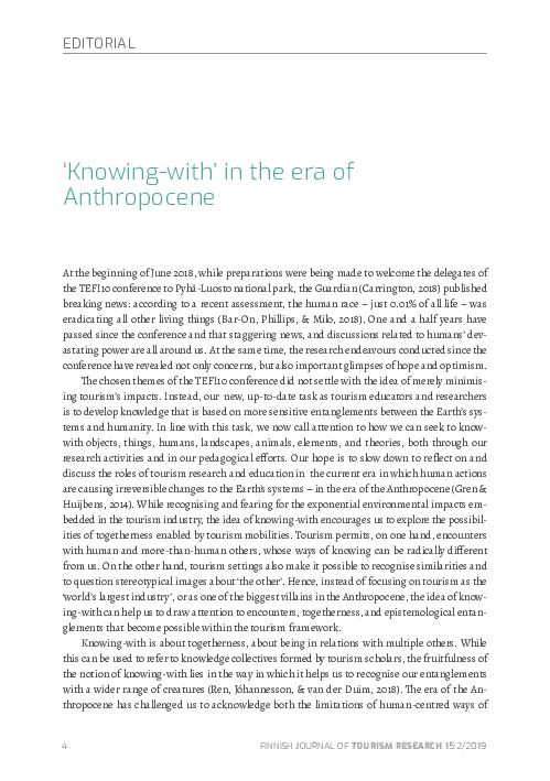 (PDF) ‘Knowing-with’ in the era of the Anthropocene
