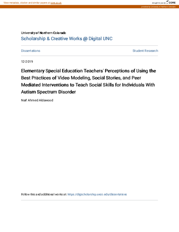 (PDF) Elementary Special Education Teachers\u27 Perceptions of Using ...