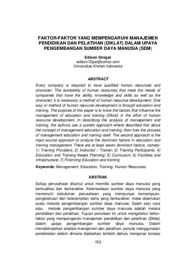 (PDF) Faktor-Faktor Yang Mempengaruhi Manajemen Pendidikan Dan ...