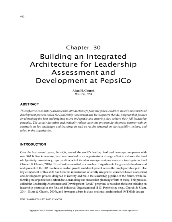 (PDF) Building an Integrated Architecture for Leadership Assessment and ...