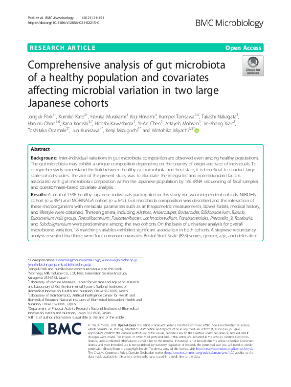 (PDF) Comprehensive analysis of gut microbiota of a healthy population ...