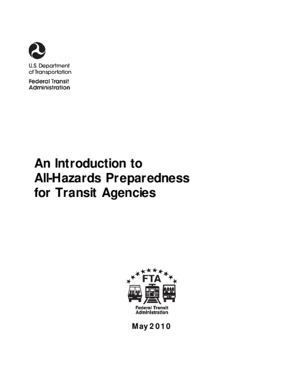 (PDF) An Introduction to All-Hazards Preparedness for Transit Agencies