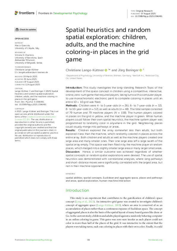 (PDF) Spatial heuristics and random spatial exploration: children ...