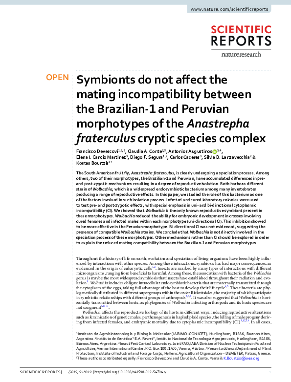 (PDF) Symbionts do not affect the mating incompatibility between the ...