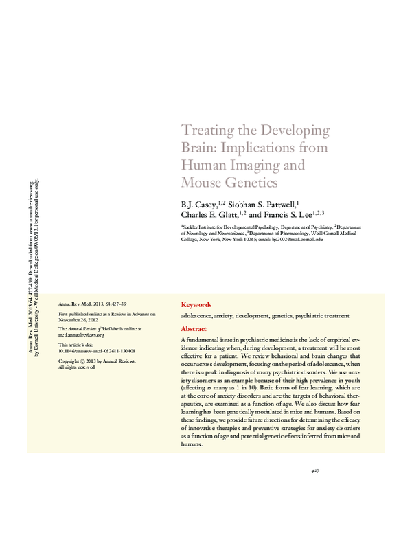 (PDF) Treating the Developing Brain: Implications from Human Imaging ...