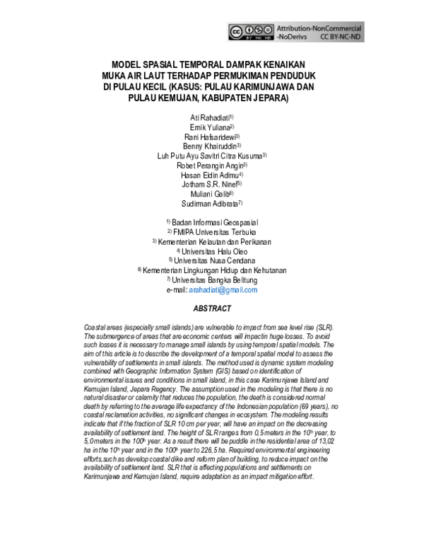 (PDF) Model Spasial Temporal Dampak Kenaikan Muka Air Laut Terhadap ...