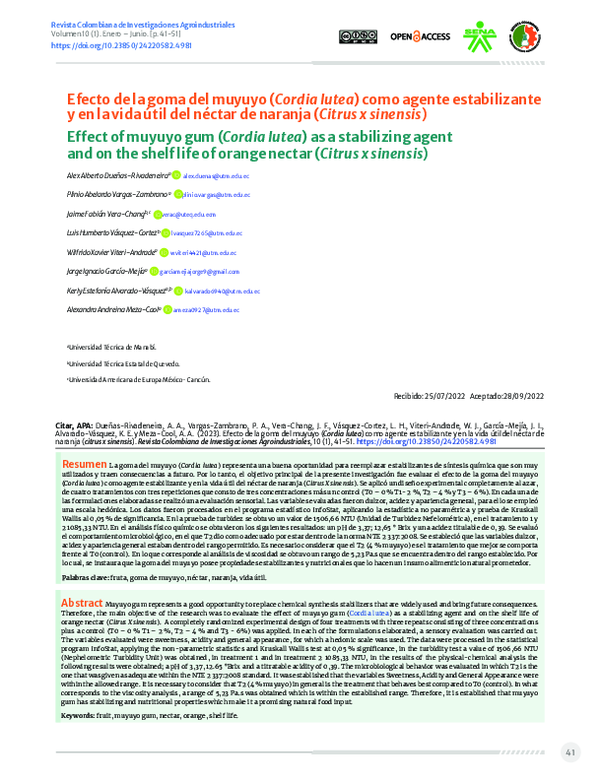 (PDF) Efecto de la goma del muyuyo (cordia lutea) como agente ...