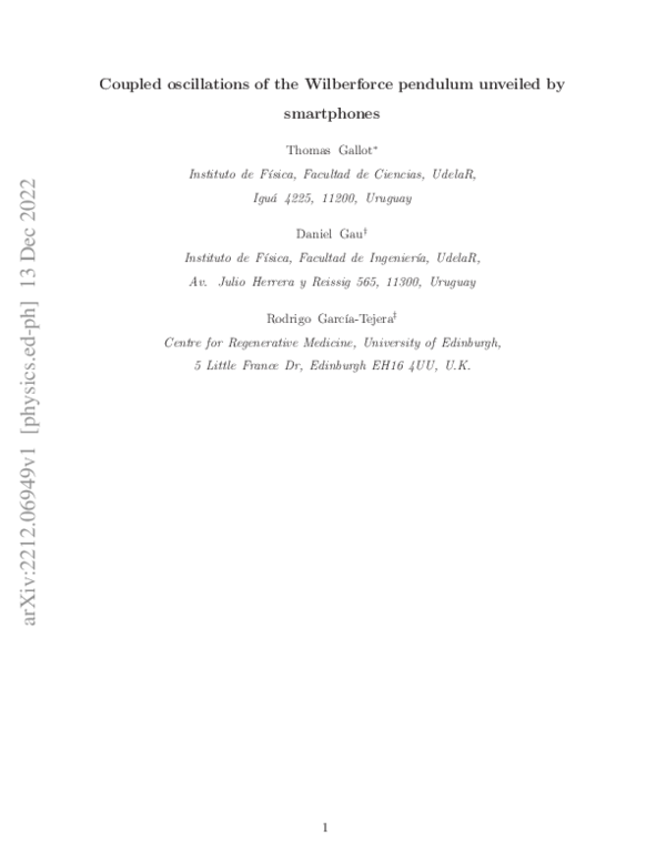 (PDF) Coupled oscillations of the Wilberforce pendulum unveiled by ...
