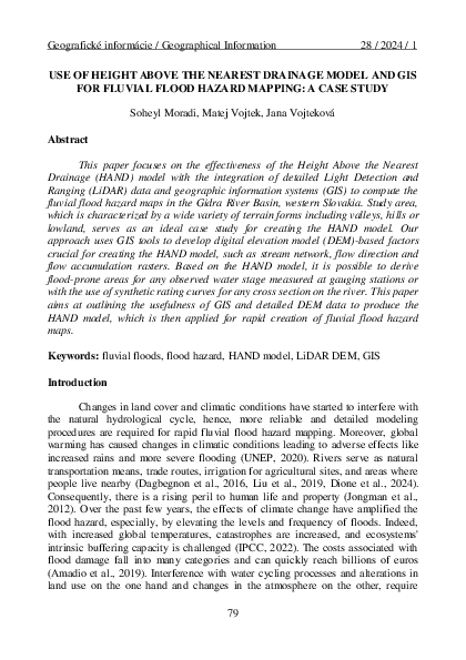 (PDF) USE OF HEIGHT ABOVE THE NEAREST DRAINAGE MODEL AND GIS FOR ...