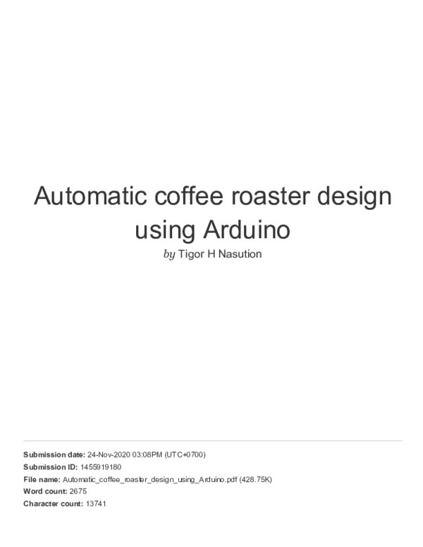 (PDF) Automatic coffee roaster design using Arduino