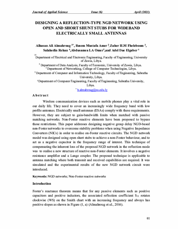 (PDF) Designing a Reflection-Type NGD Network Using Open and Short ...