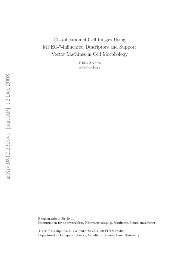 (PDF) Classification of Cell Images Using MPEG-7-influenced Descriptors ...