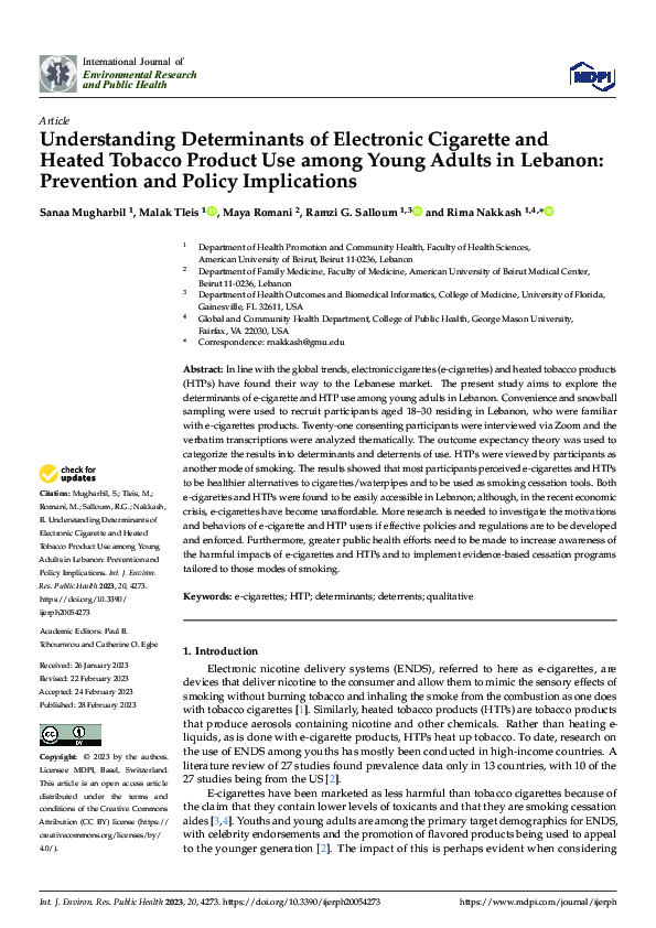 (PDF) Understanding Determinants of Electronic Cigarette and Heated ...