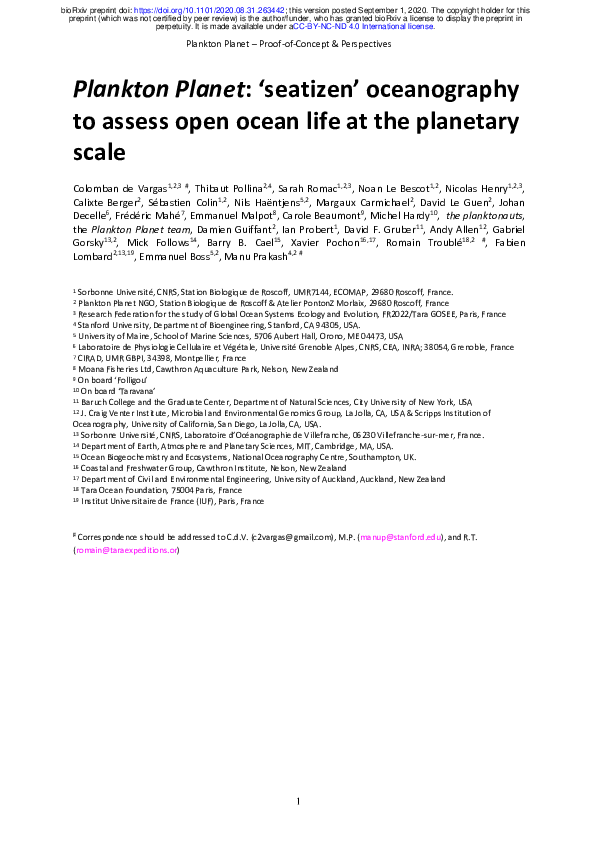(PDF) Plankton Planet: ‘seatizen’ oceanography to assess open ocean ...