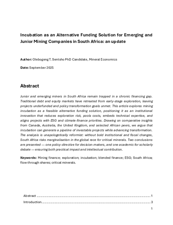 (PDF) Incubation as an Alternative Funding Solution for Emerging and ...